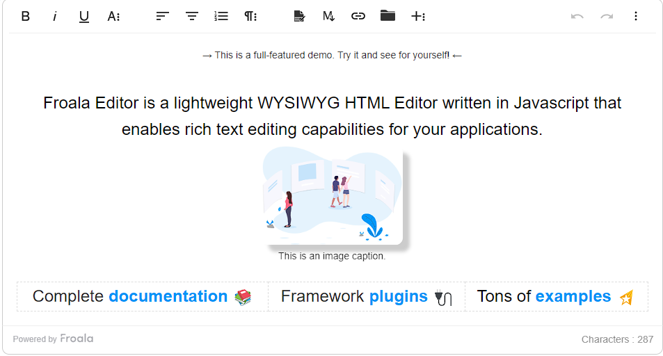 Content Management Solution - Froala: WYSIWYG HTML Editor