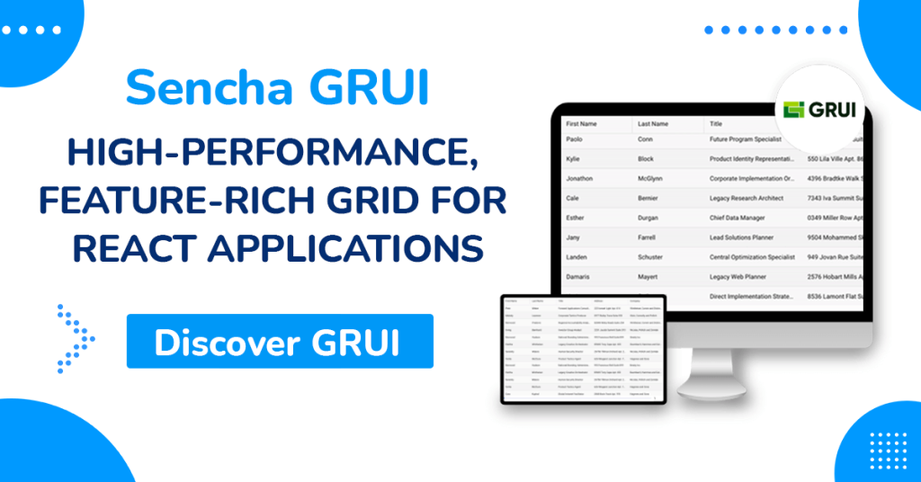 Sencha GRUI for React Applications