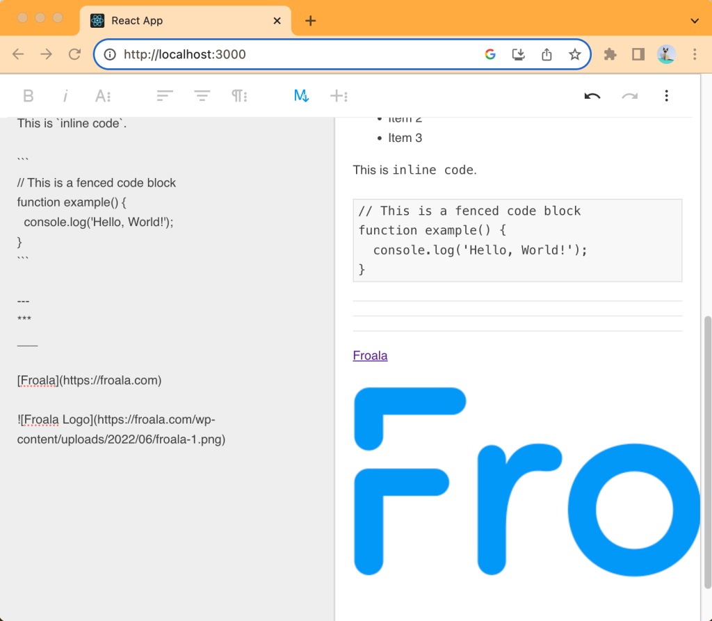 Understanding How To Use The Froala Markdown Plugin Item By Item