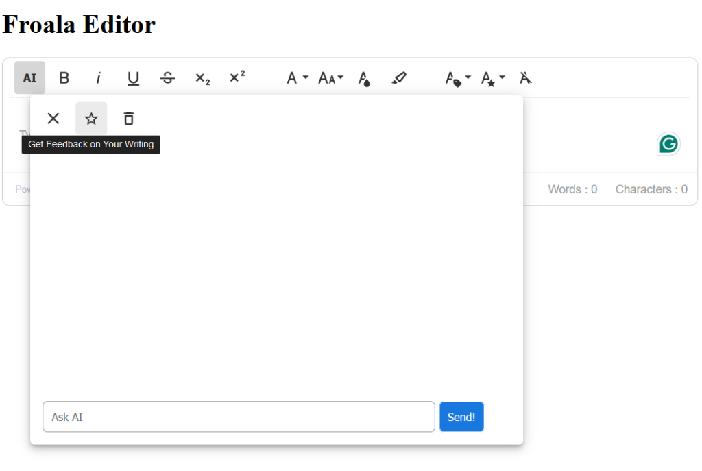 Gemini AI in Froala: Chat & Feedback