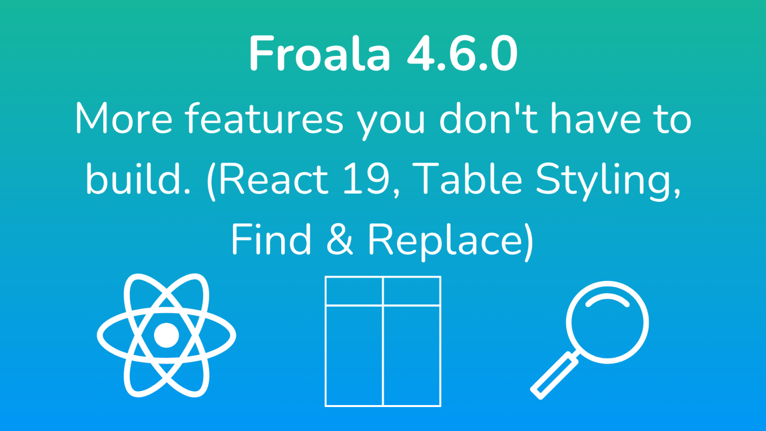 Froala 4.6.0 Adds Table Editing Features, React 19 & Find & Replace